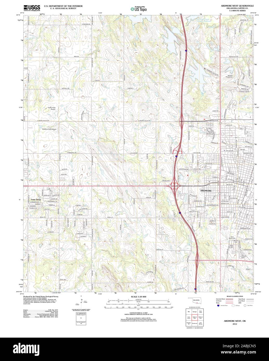 Map of ardmore oklahoma hi-res stock photography and images - Alamy