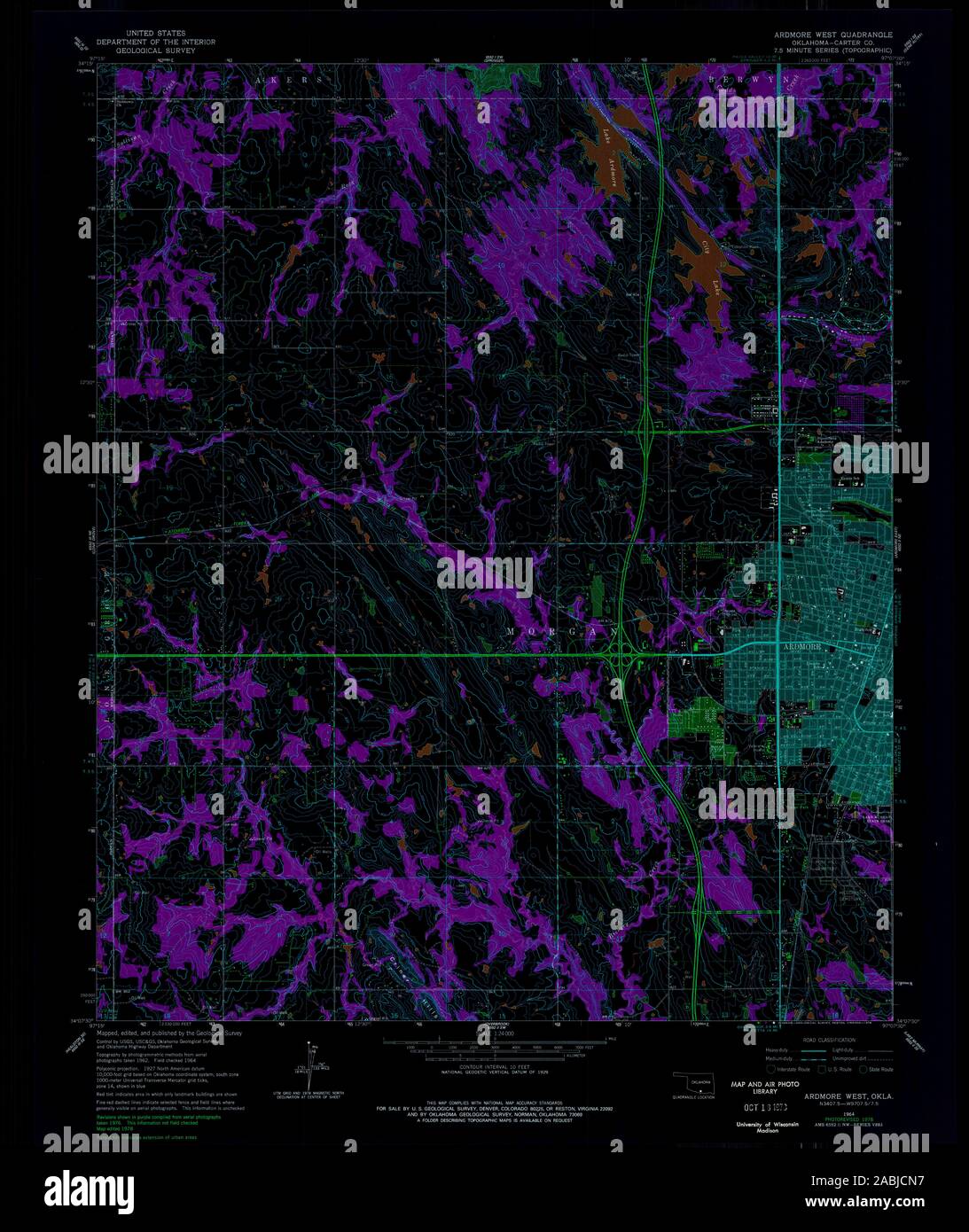 Map of ardmore oklahoma hi-res stock photography and images - Alamy