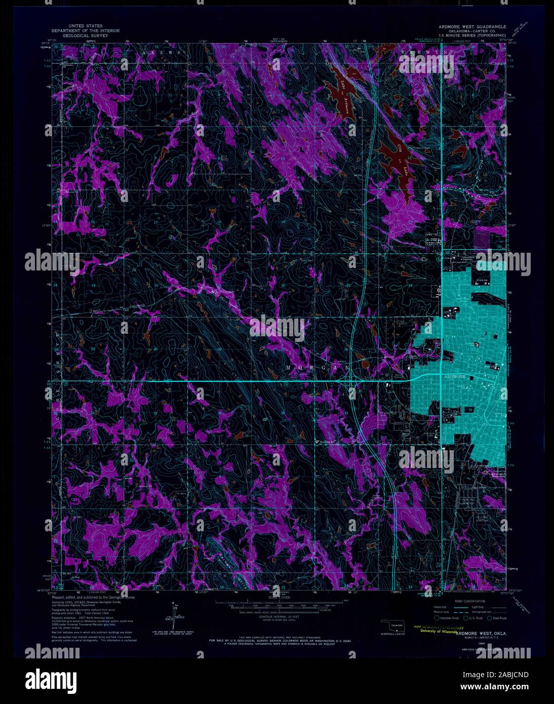 Map of ardmore oklahoma hi-res stock photography and images - Alamy