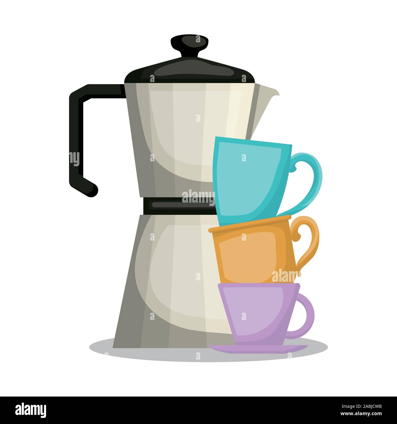 Coffee kettle and cups vector design Stock Vector Image & Art - Alamy