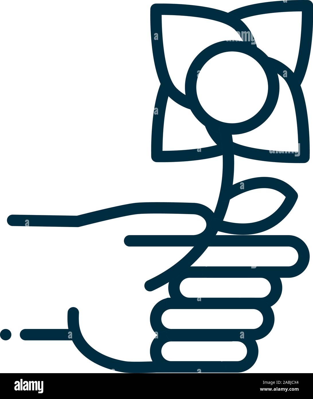 hand with flower peace and human rights line vector illustration Stock ...