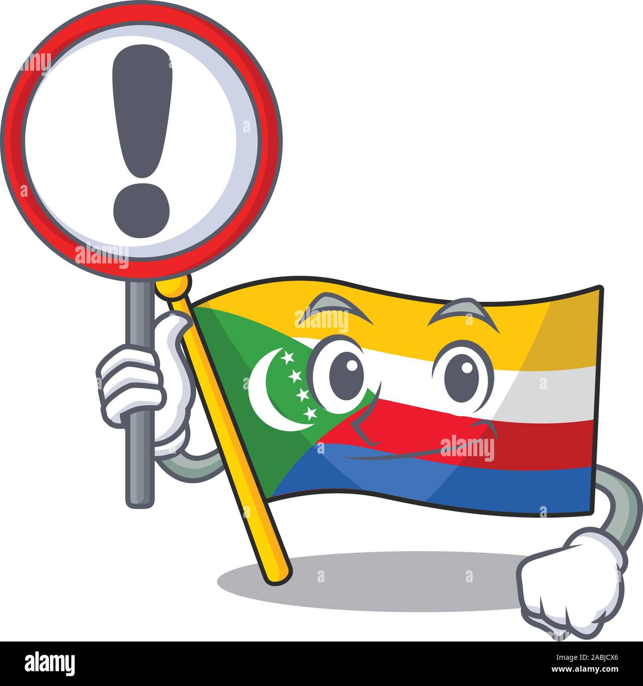 Cartoon style of flag comoros with sign in his hand Stock Vector Image ...