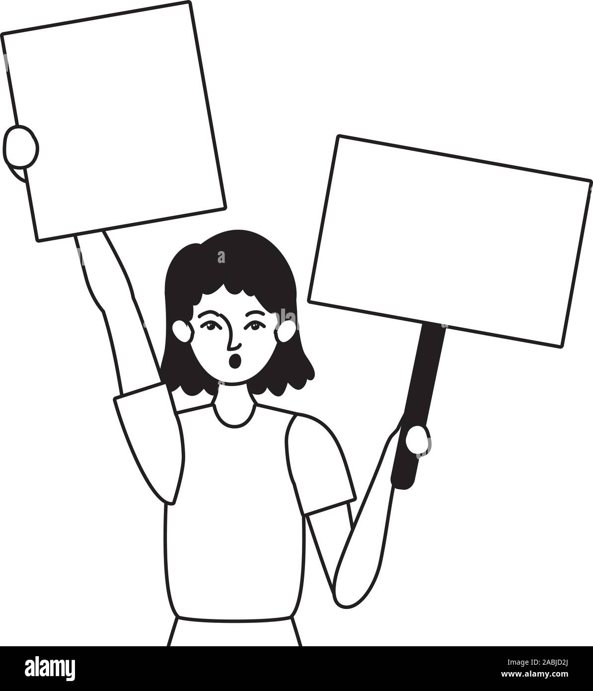 Woman protesting for human rights vector design Stock Vector Image ...