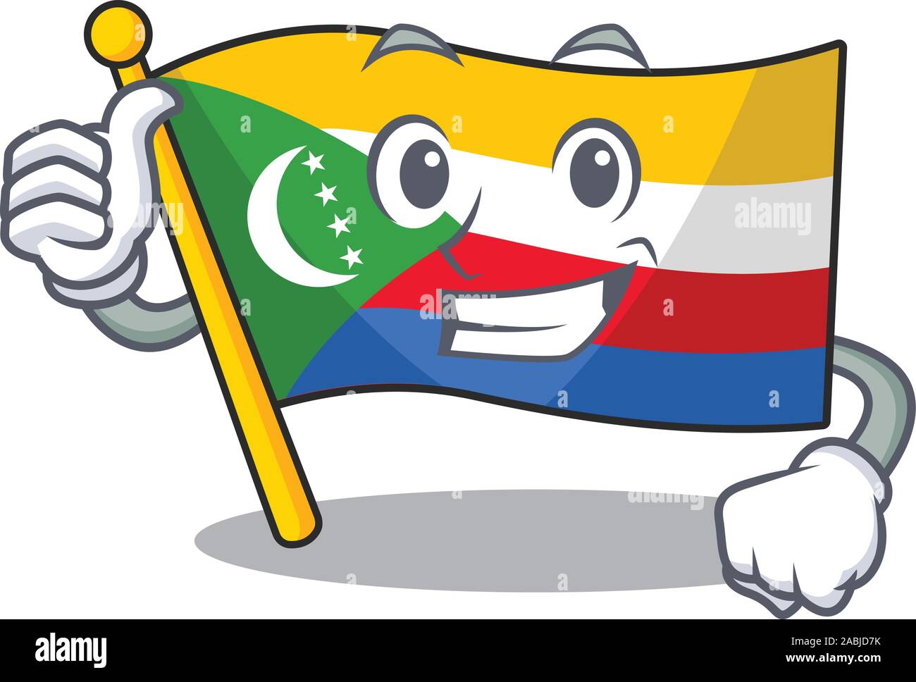Cartoon of flag comoros making Thumbs up gesture Stock Vector Image ...