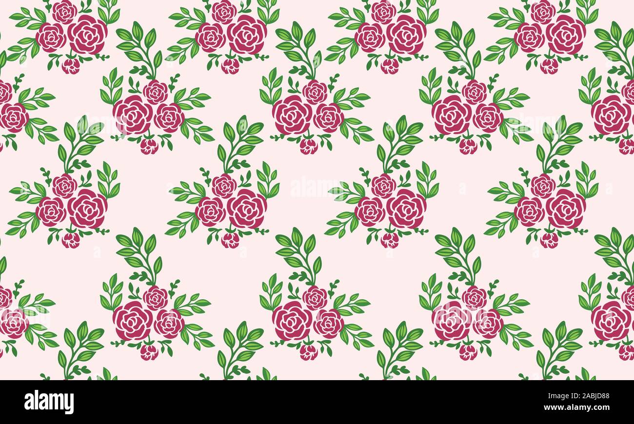 Seamless floral pattern with rose flower background Stock Vector Image ...