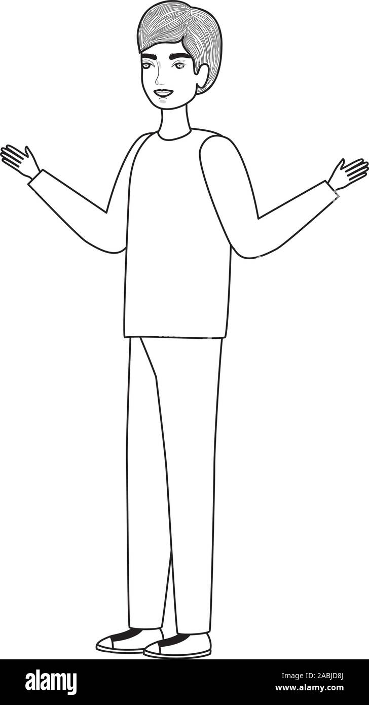 Cute man cartoon drawing vector design Stock Vector Image Art Alamy