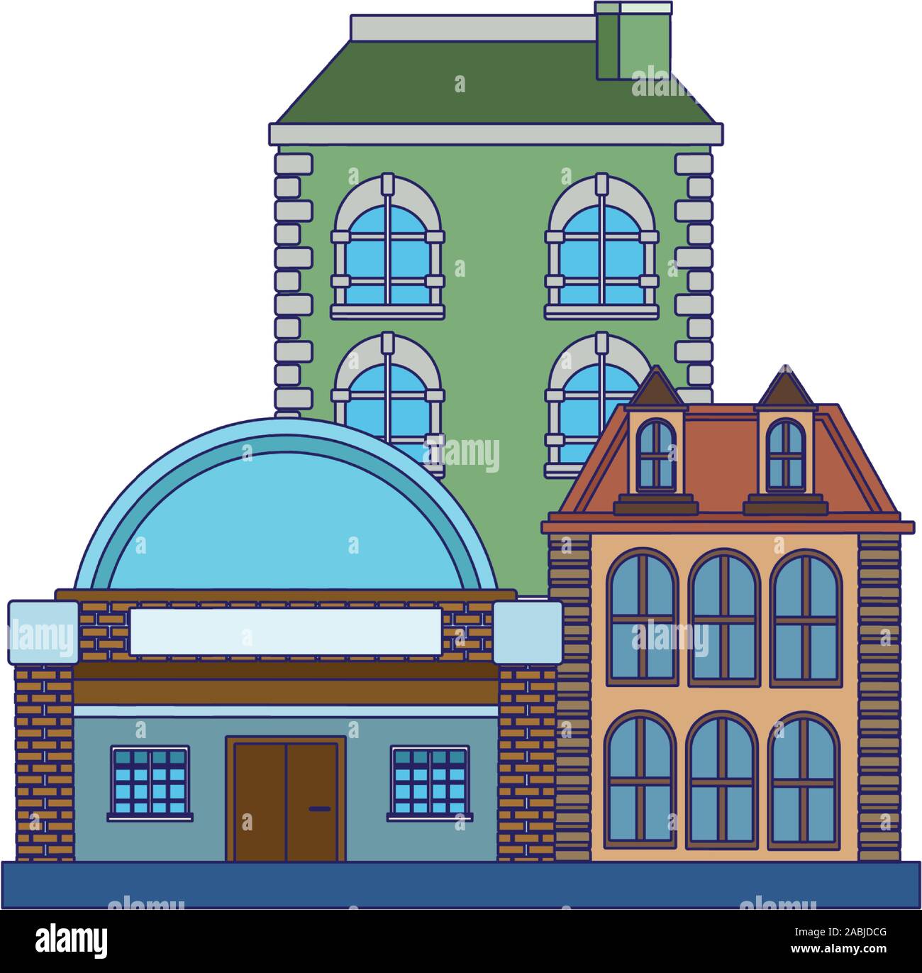 old buildings icon, flat design Stock Vector Image & Art - Alamy