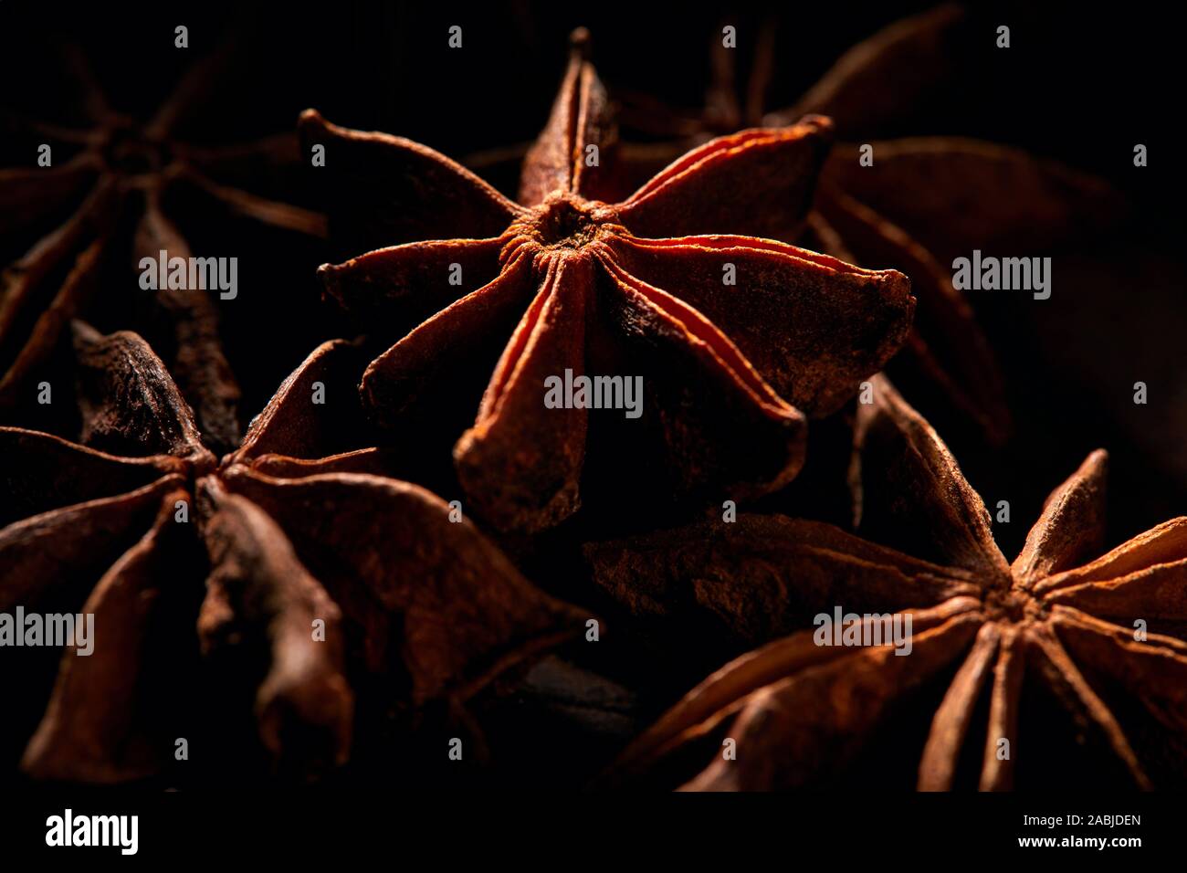 Badyan star anise seed spice close up at the market in India Stock ...