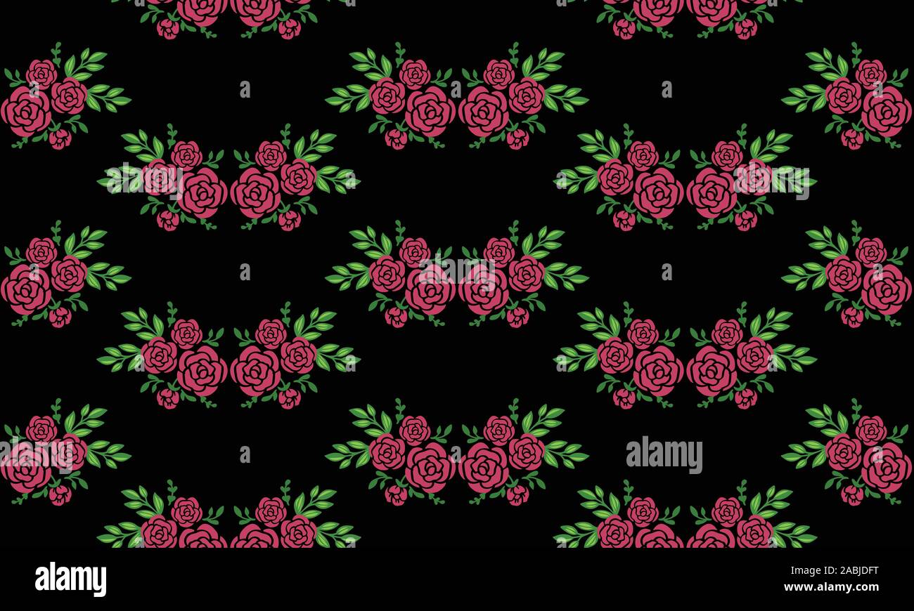 Modern wallpaper floral pattern with design rose flower Stock Vector ...
