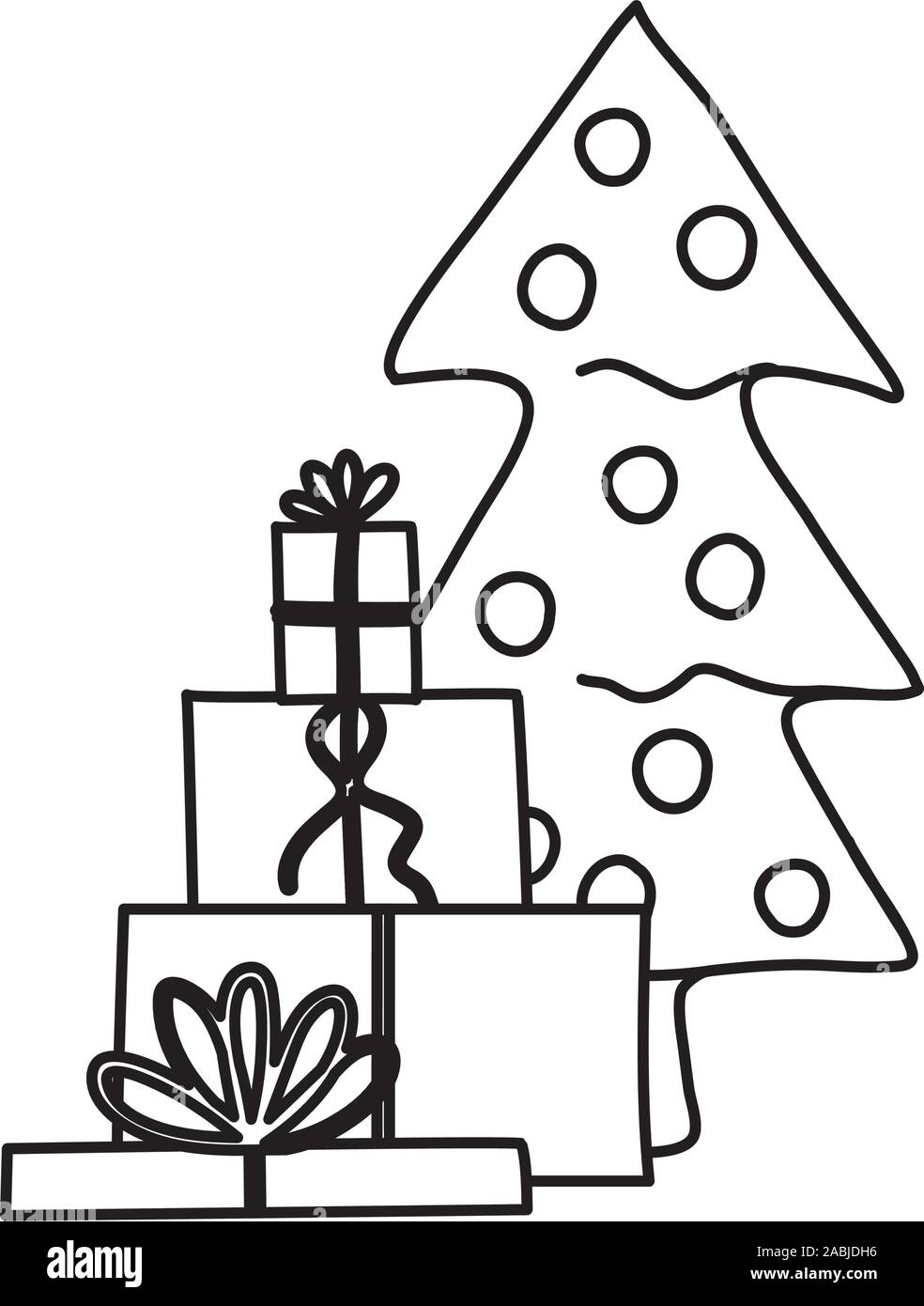 Christmas card gifts decorative Black and White Stock Photos & Images ...