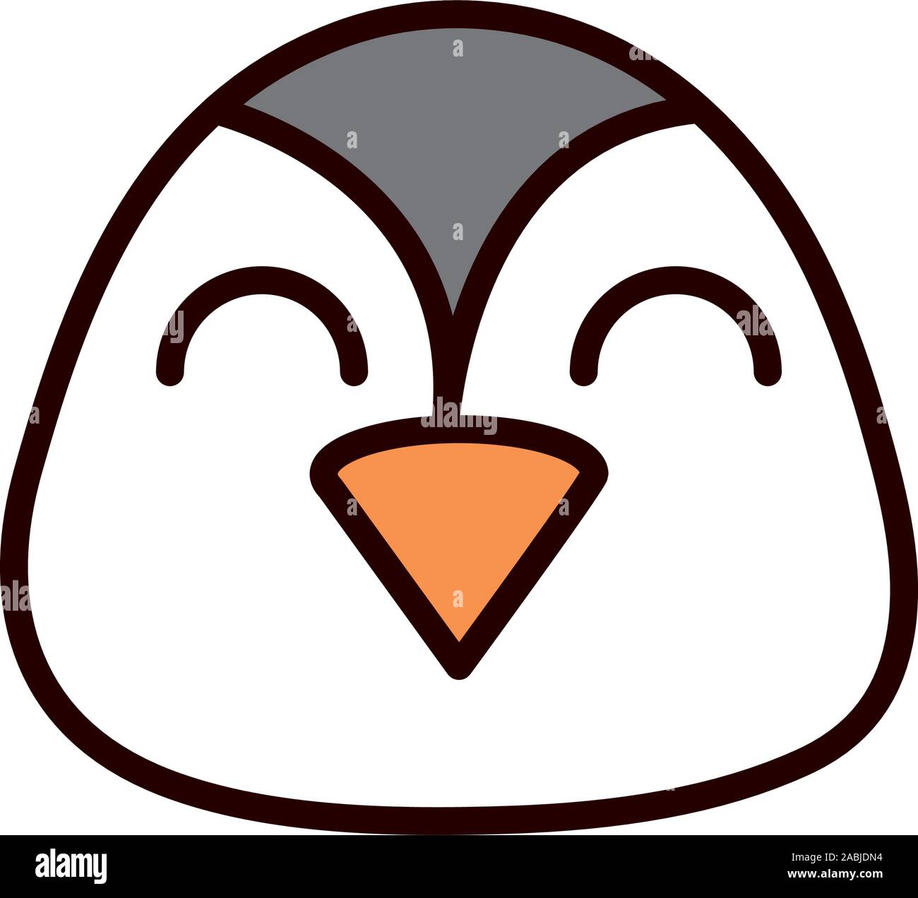 cute face penguin animal cartoon icon on white background Stock Vector ...