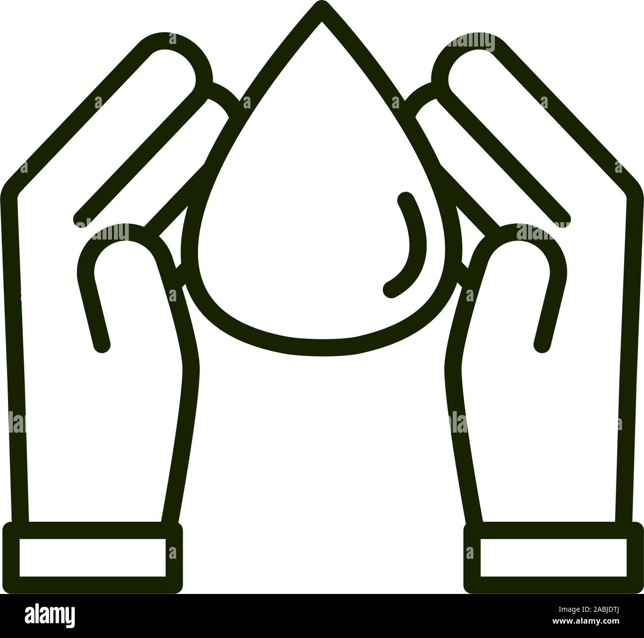 hands water drop environment ecology line and fill vector illustration ...