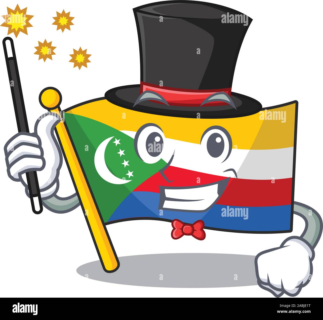Cartoon character design of flag comoros Magician style Stock Vector ...