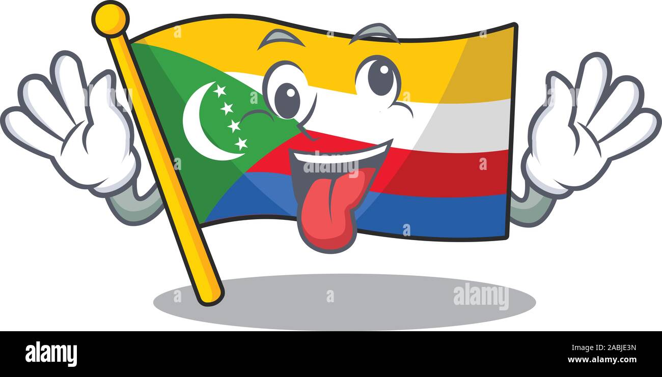 Mascot illustration of crazy expression flag comoros Cartoon character ...