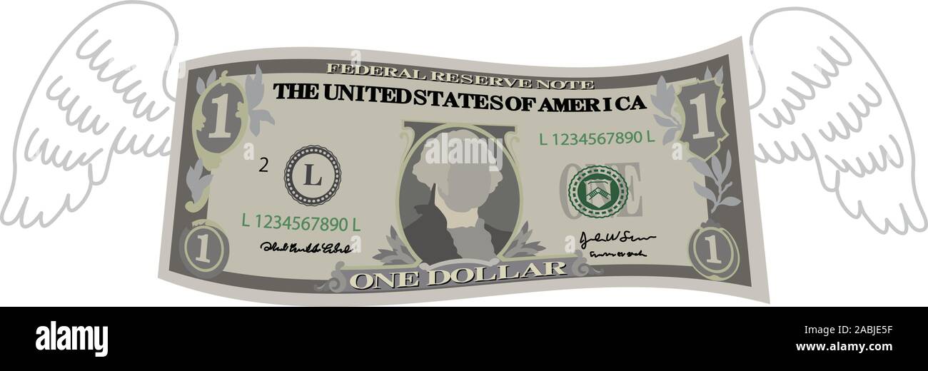 This is a illustration of Feathered Deformed 1 dollar note Stock Vector ...
