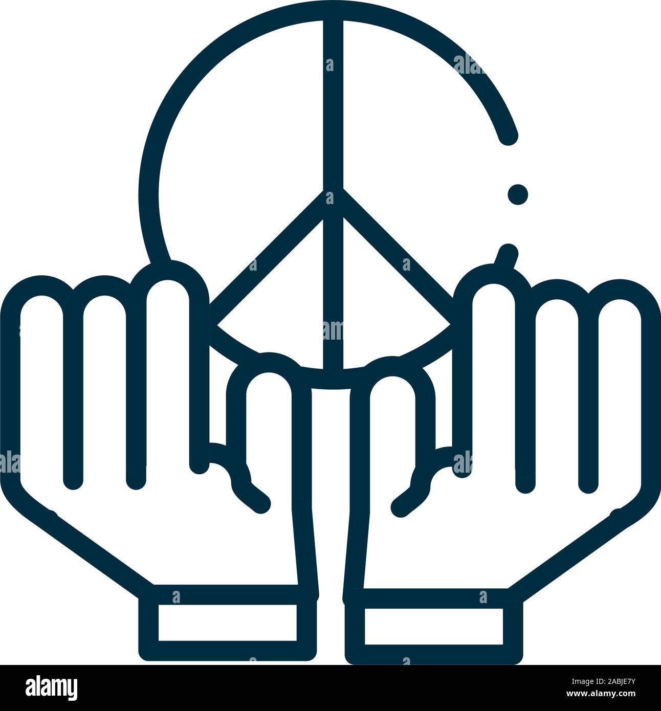 hands holding symbol peace and love human rights line vector ...