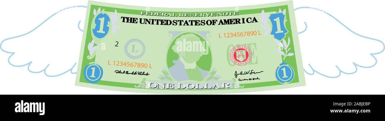 This is a illustration of Feathered Deformed 1 dollar note Stock Vector ...