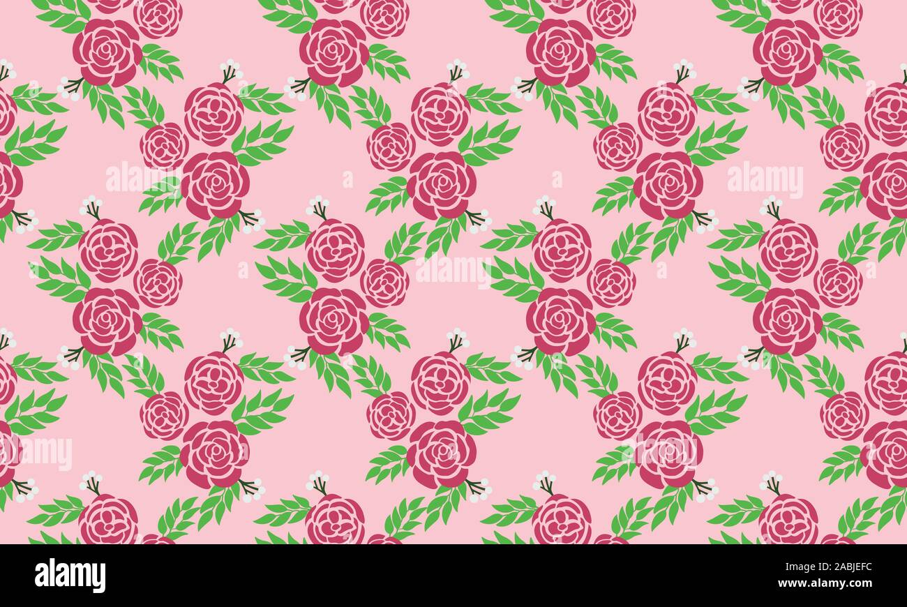 Seamless wallpaper pattern for rose flower art Stock Vector Image & Art ...