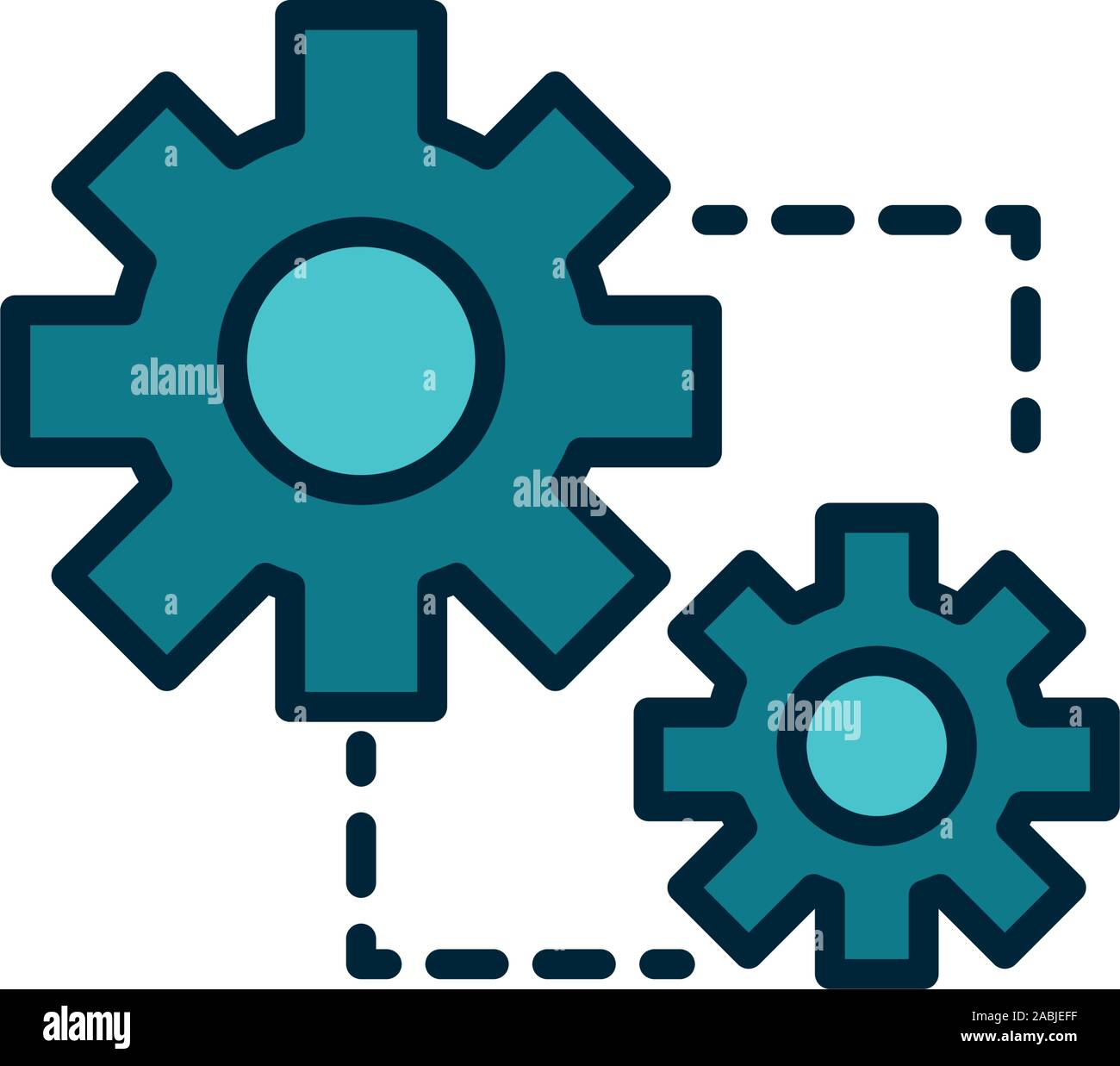 setting work connection internet of things line and fill icon vector ...