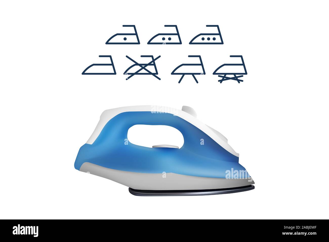 Modern electric iron. Icons set. Vector illustration. Home electrical ...