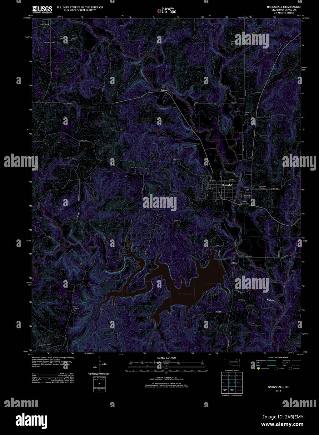 Map of barnsdall oklahoma hi-res stock photography and images - Alamy