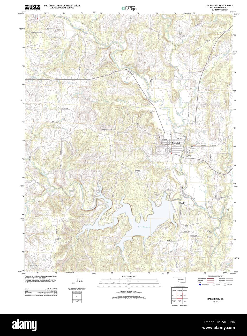 Map of barnsdall oklahoma hi-res stock photography and images - Alamy