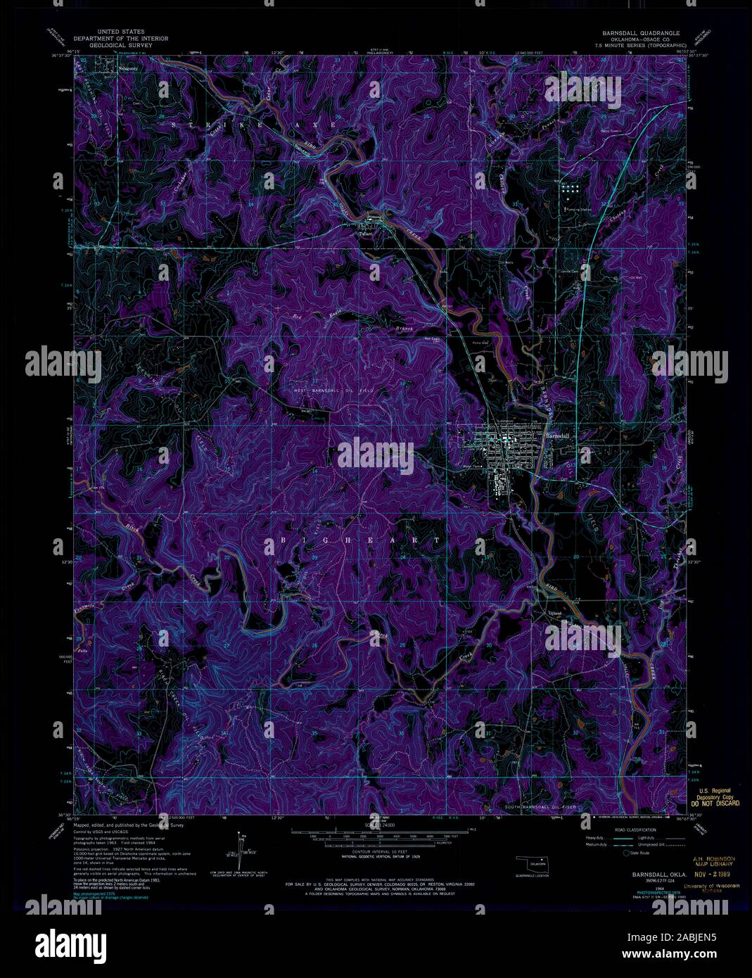 Map of barnsdall oklahoma hi-res stock photography and images - Alamy