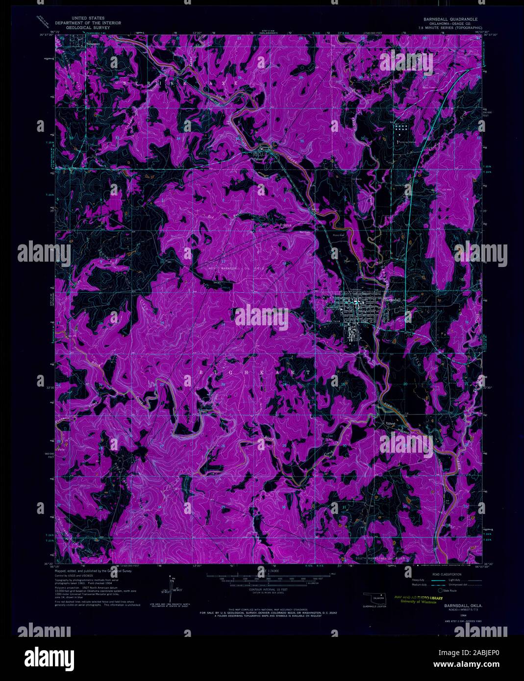 Map of barnsdall hi-res stock photography and images - Alamy