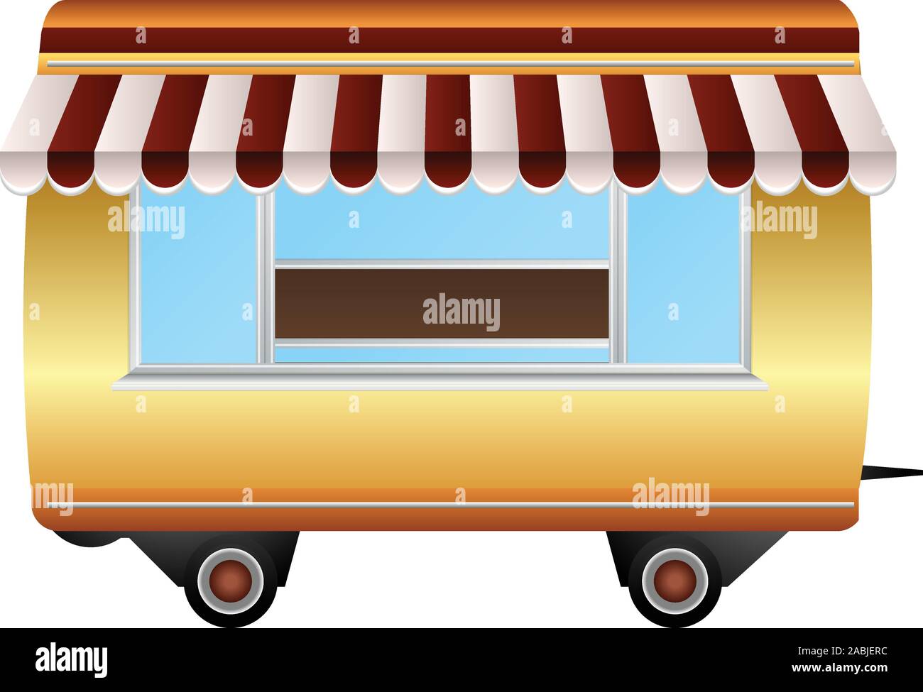 Food shop trailer icon. Cartoon of food shop trailer vector icon for ...