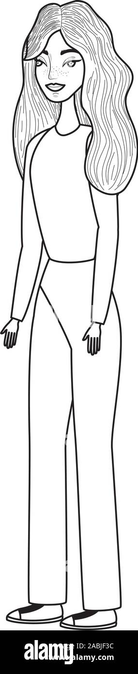 Cute woman cartoon drawing vector design Stock Vector Image & Art - Alamy