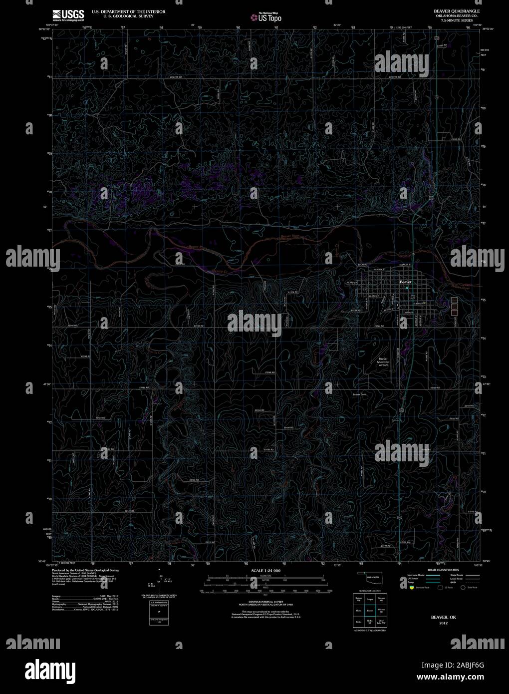 Map of beaver oklahoma hi-res stock photography and images - Alamy