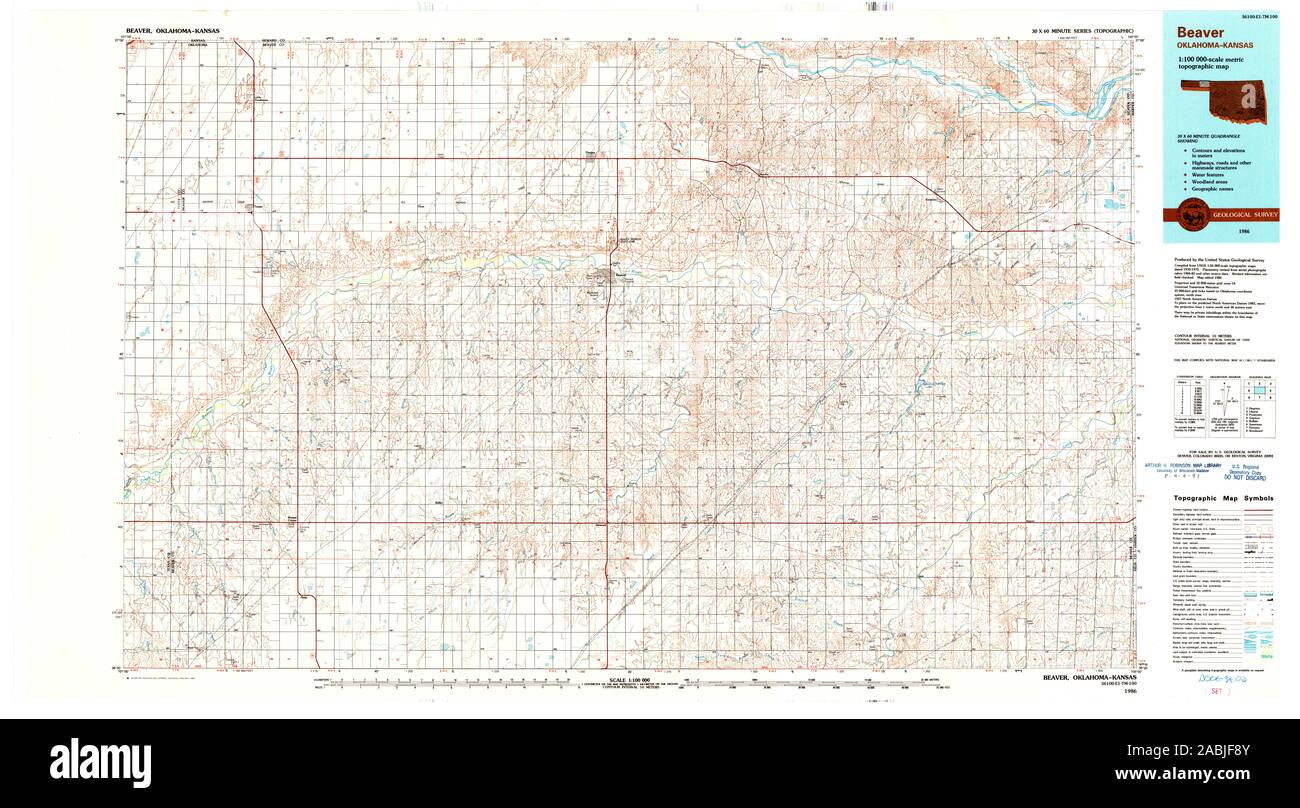 Map of beaver oklahoma hi-res stock photography and images - Alamy