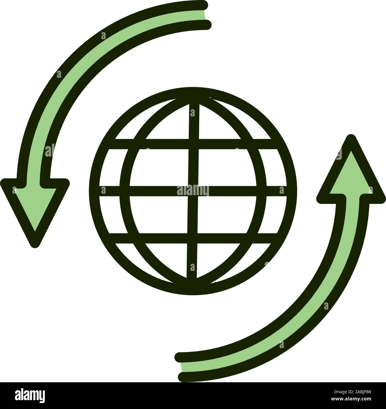 world recycle environment ecology line and fill vector illustration ...