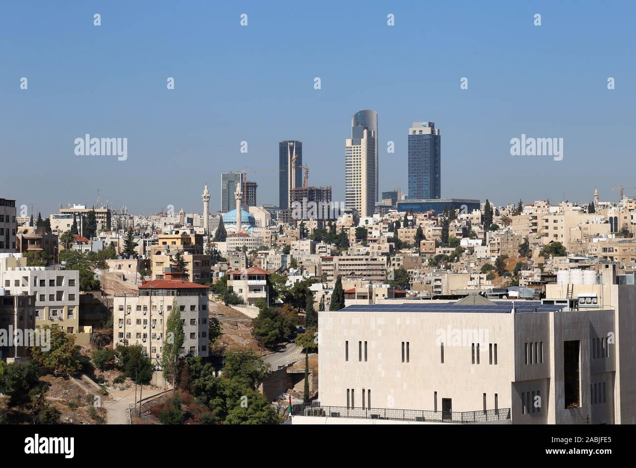 Jabal Al Weibdeh, as seen from the Citadel, Ali Ben Al Hussein Street ...