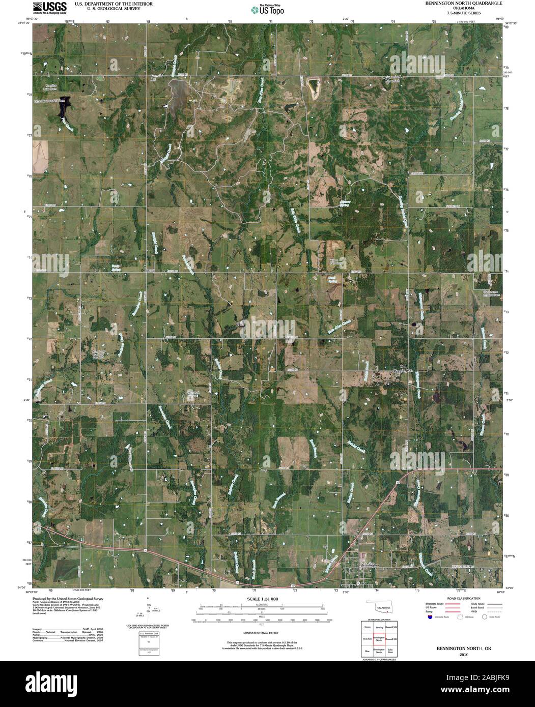 Map of bennington oklahoma hi-res stock photography and images - Alamy