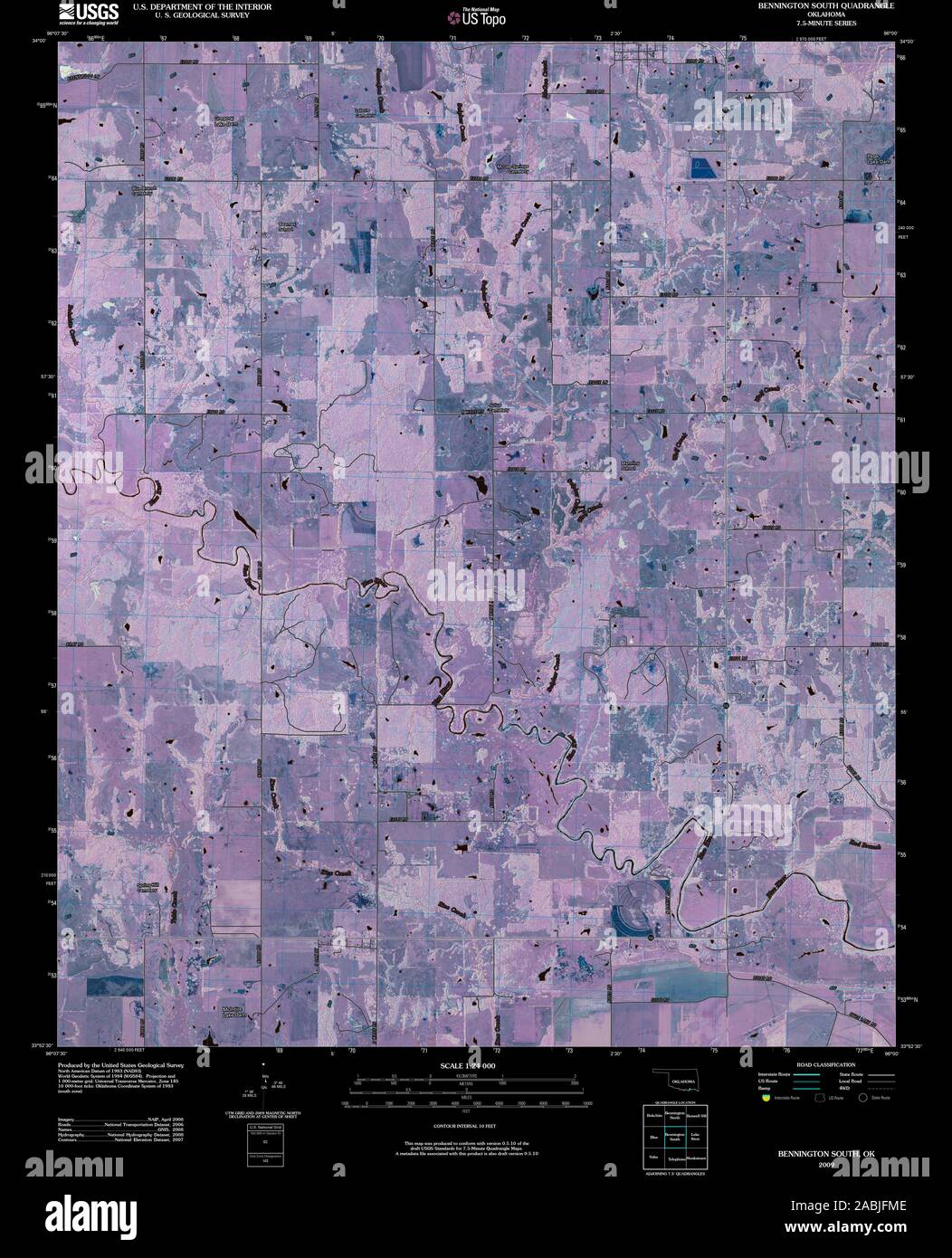 Map of bennington oklahoma hi-res stock photography and images - Alamy