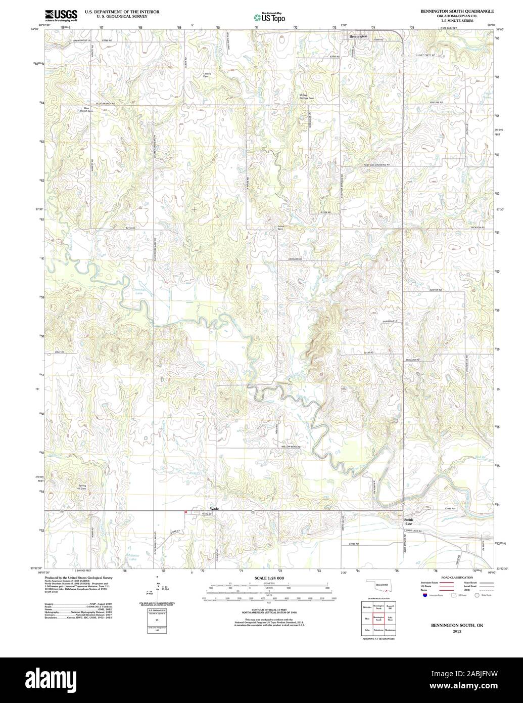 Map of bennington oklahoma hi-res stock photography and images - Alamy