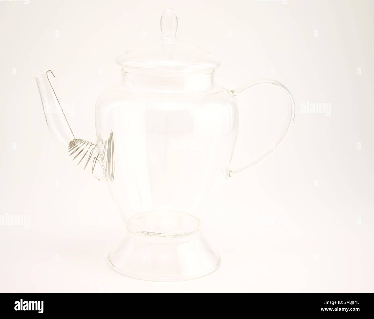 Empty transparent glass teapot isolated on a white background Stock ...