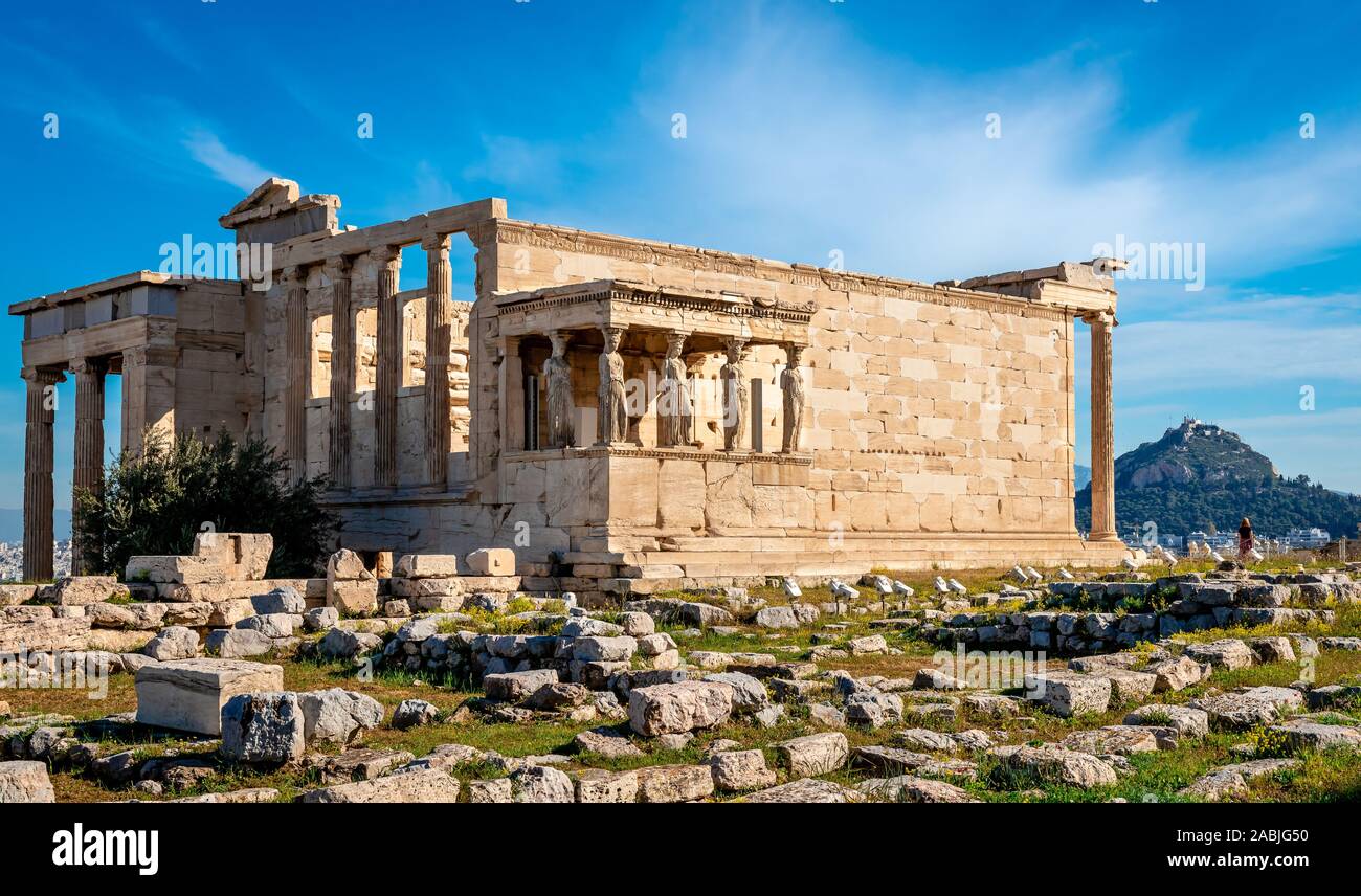 The Erechtheion (or Erechtheum), an ancient Greek temple on the north ...