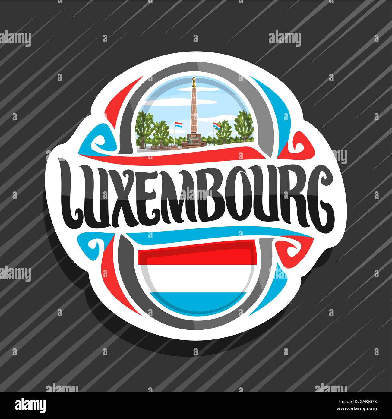 Vector logo for Luxembourg country, fridge magnet with luxembourgish ...