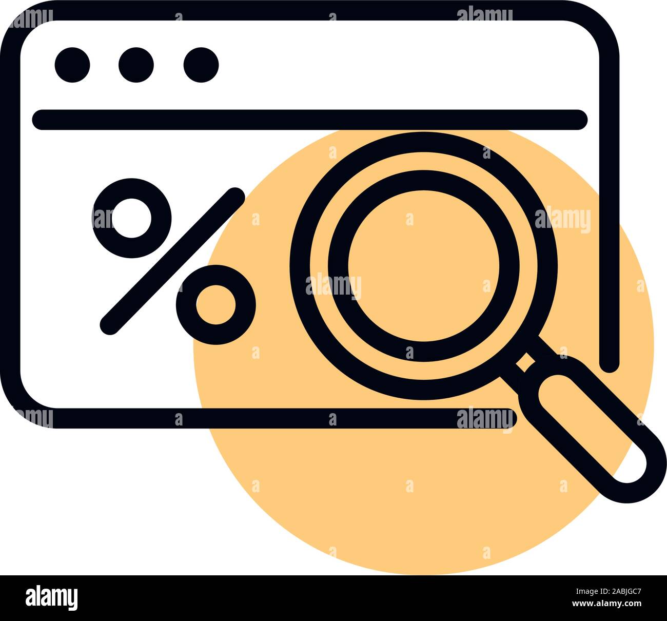 website offer analysis shopping line style vector illustration dot ...