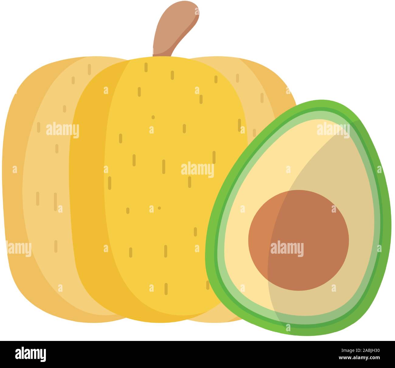 Avocado and pumpkin design, Fruit healthy organic food sweet and nature ...