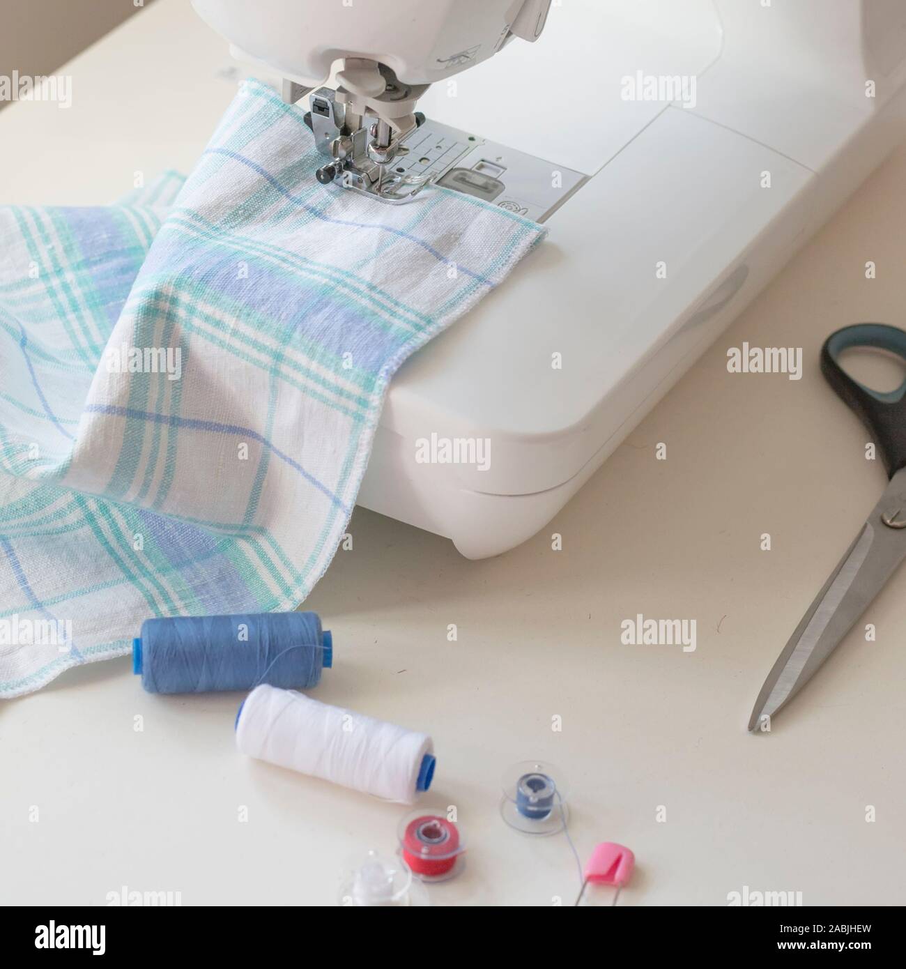 Sewing machine part, fabric, threads and accessories for sewing close ...