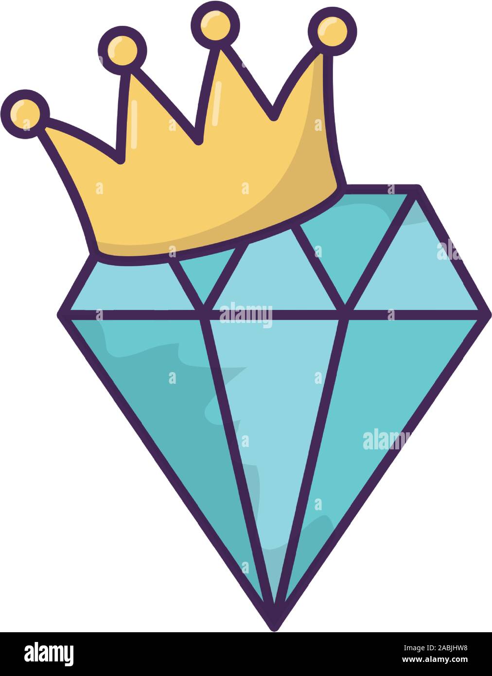 diamond with crown icon on white background vector illustration Stock ...