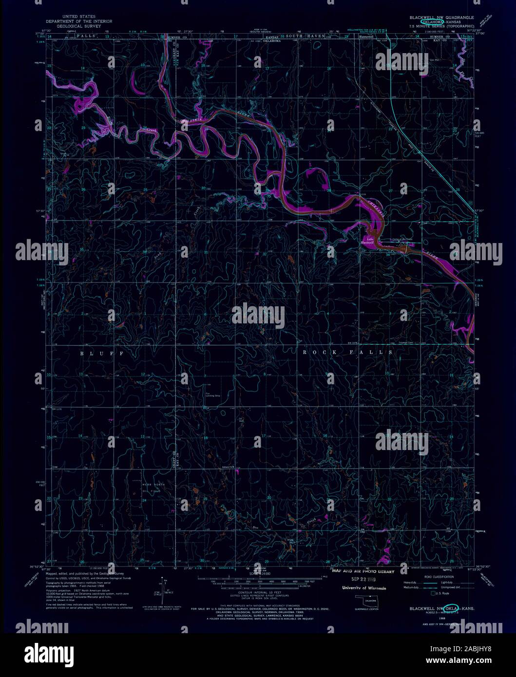 Map Of Blackwell Oklahoma High Resolution Stock Photography and Images ...