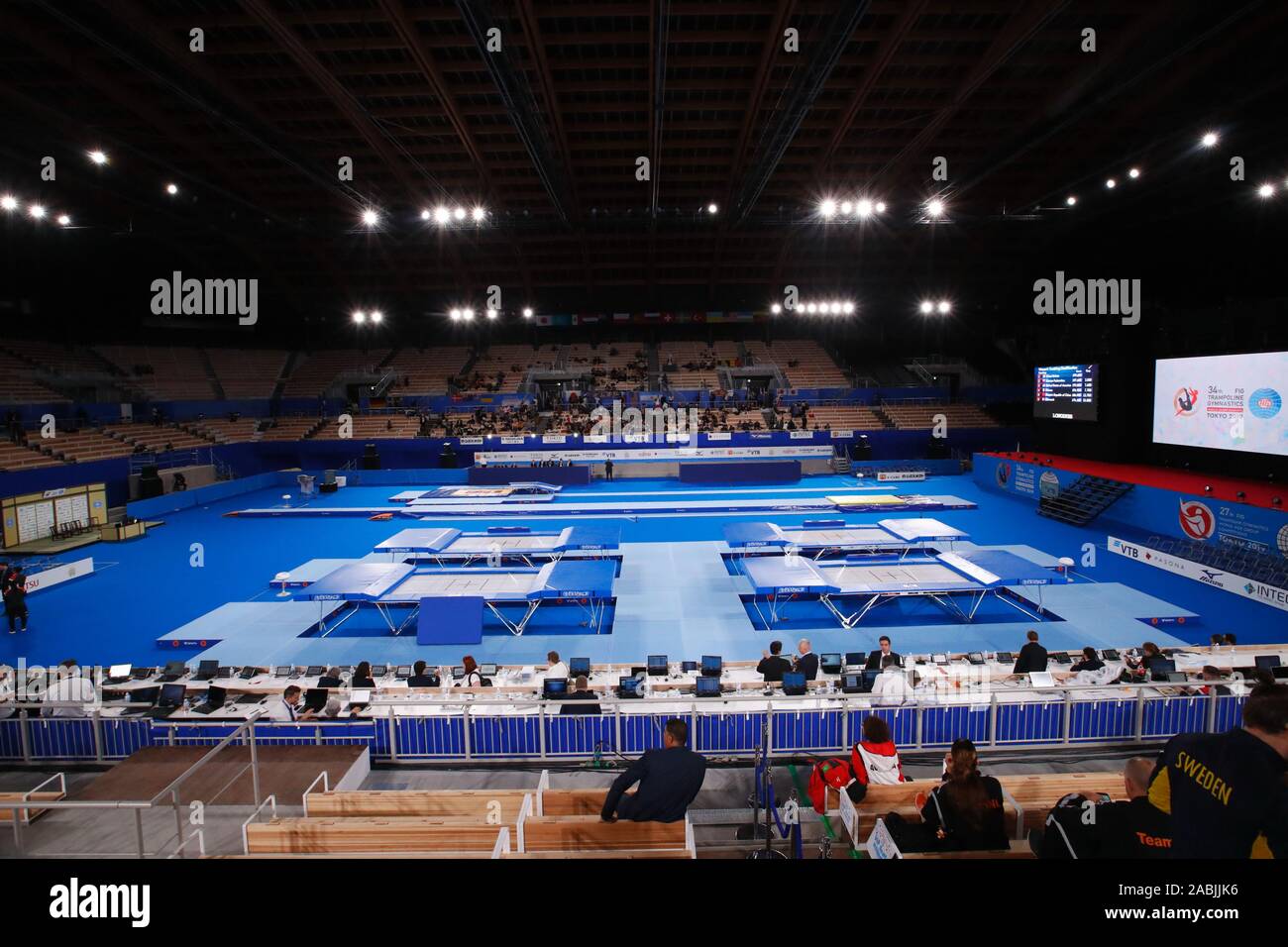 Tokyo, Japan. 28th Nov, 2019. General view Trampoline : 34th FIG ...