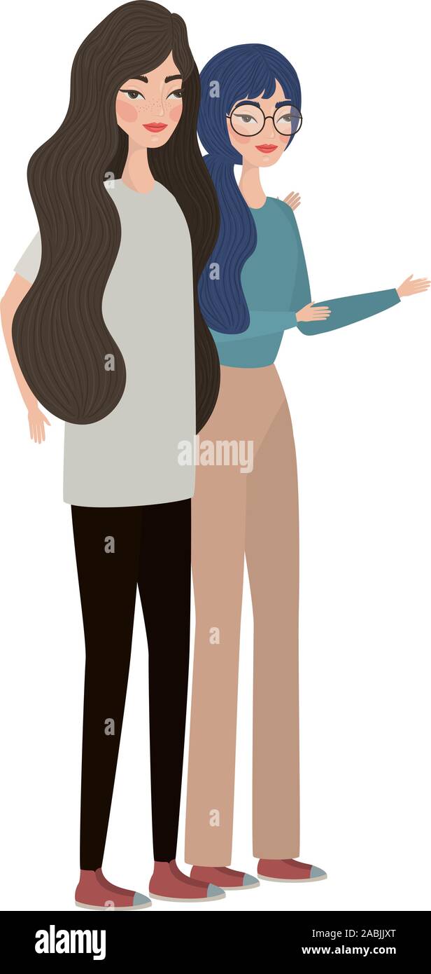 Cute women cartoons drawing vector design Stock Vector Image & Art - Alamy