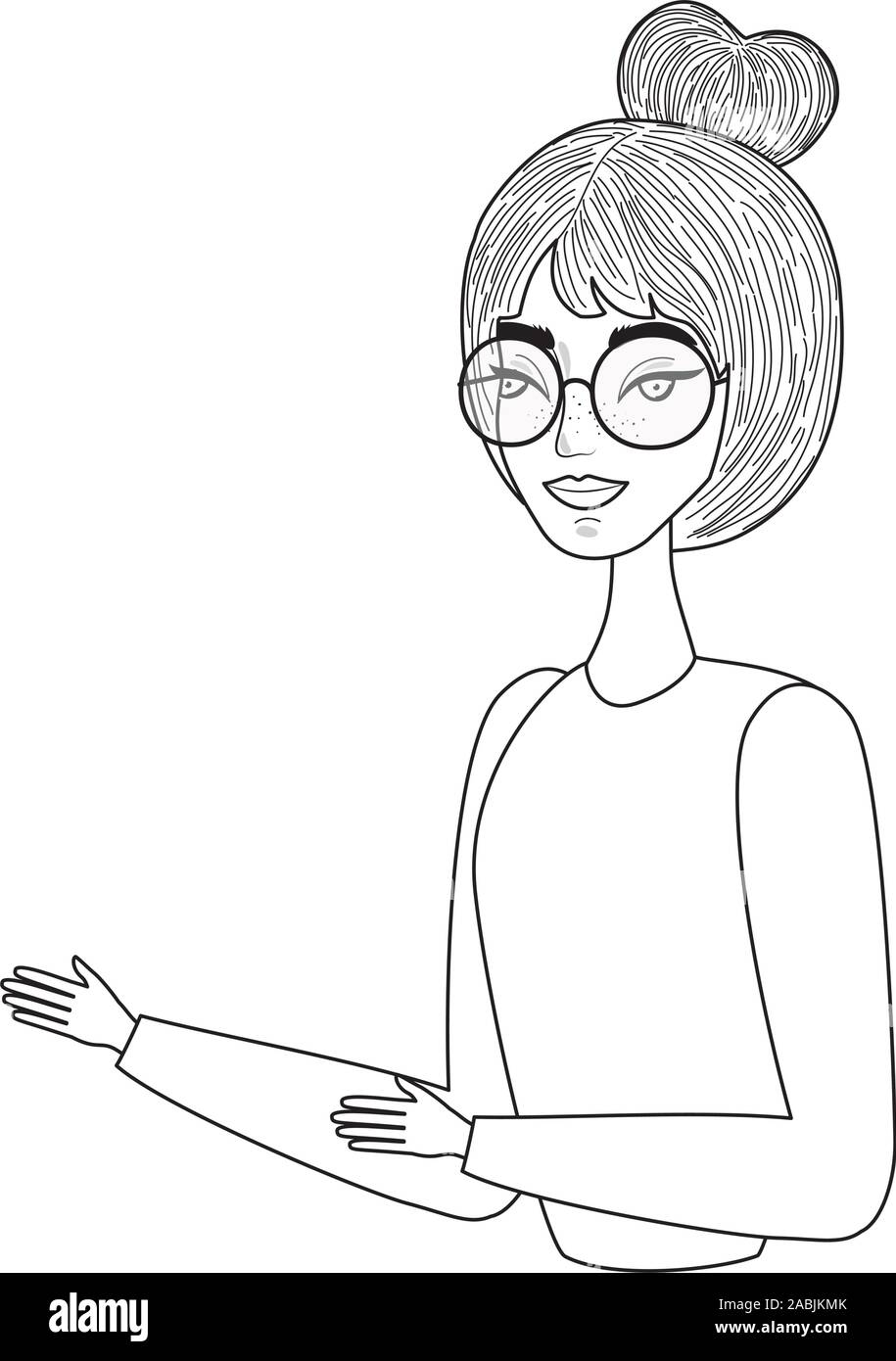 Cute woman cartoon drawing vector design Stock Vector Image & Art - Alamy