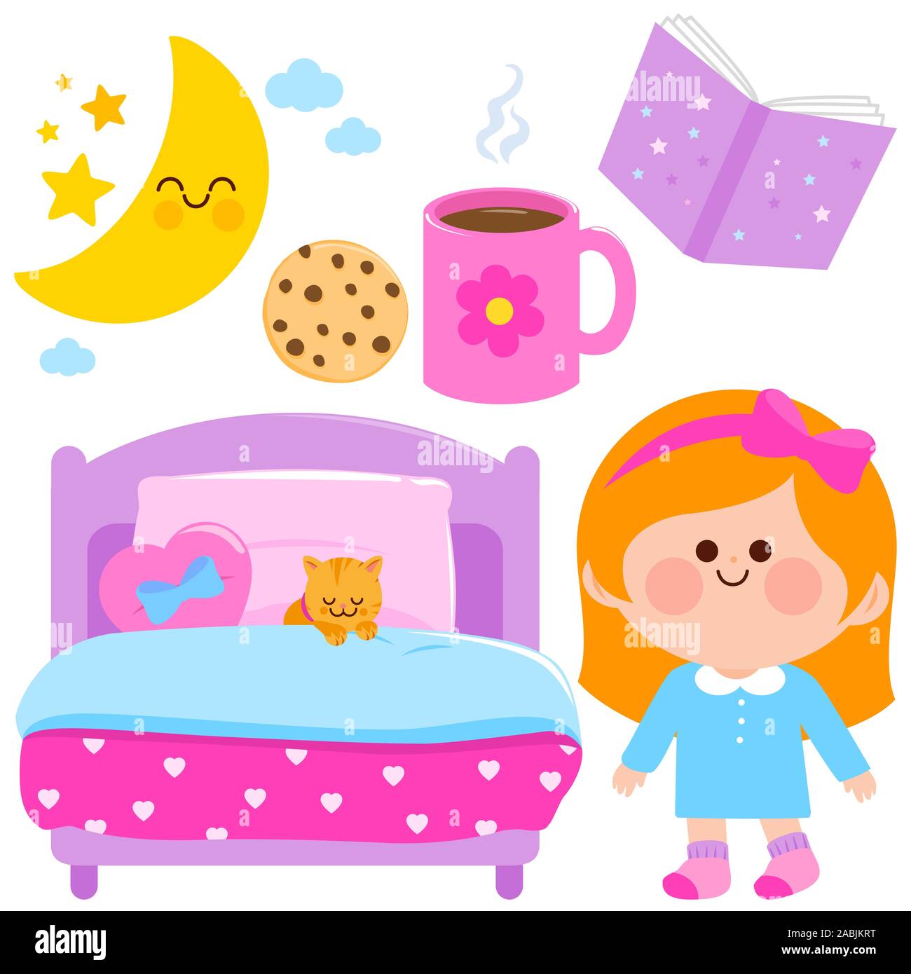 Girl getting ready for bed at night Stock Photo - Alamy