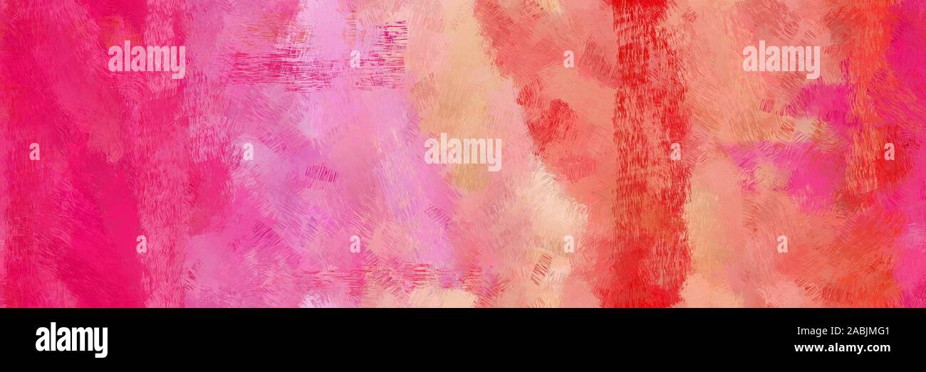 abstract illustration paint brushed with light coral, crimson and burly ...